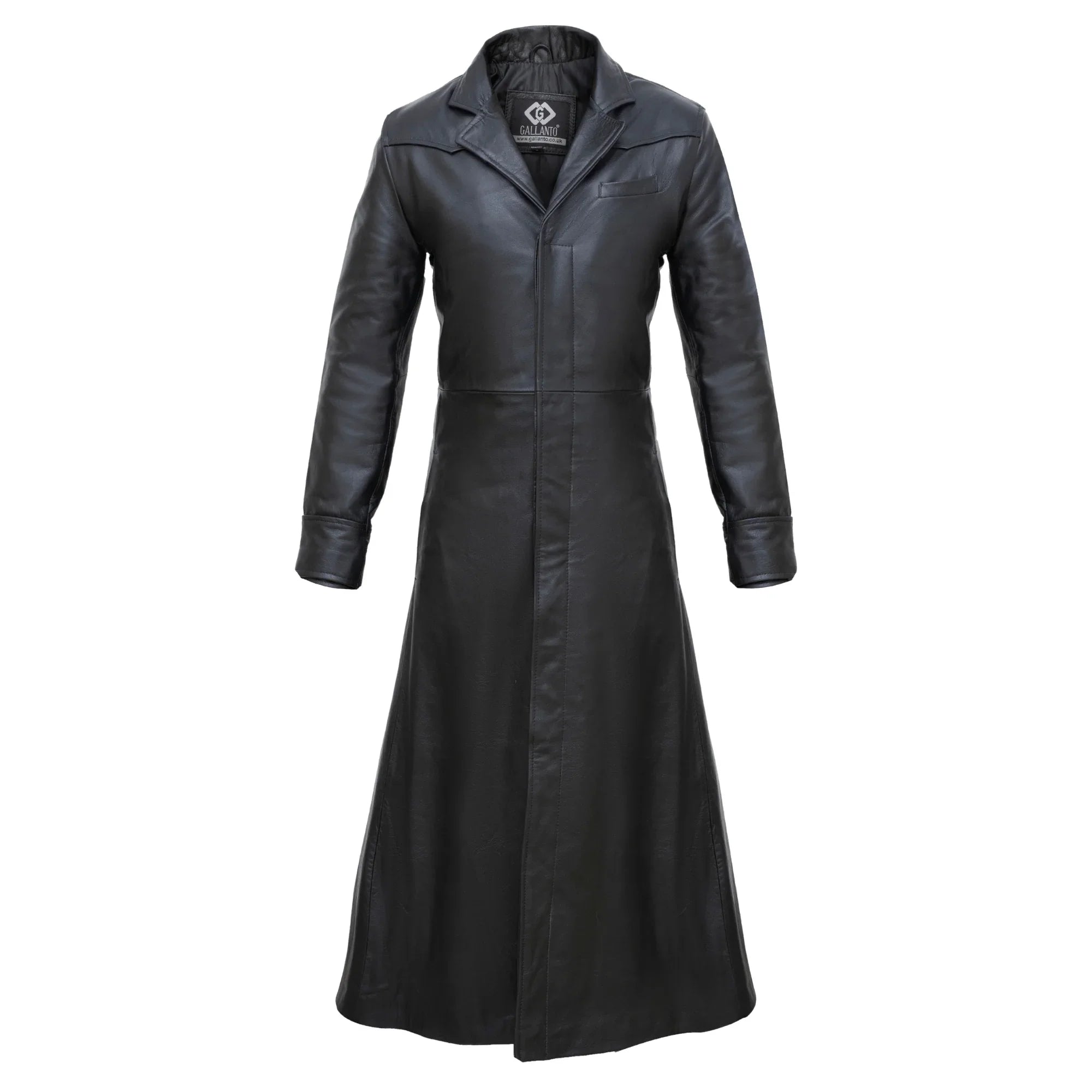 Matrix Neo Black Leather Trench Long Coat - Men's Long Trench Coat Got ...