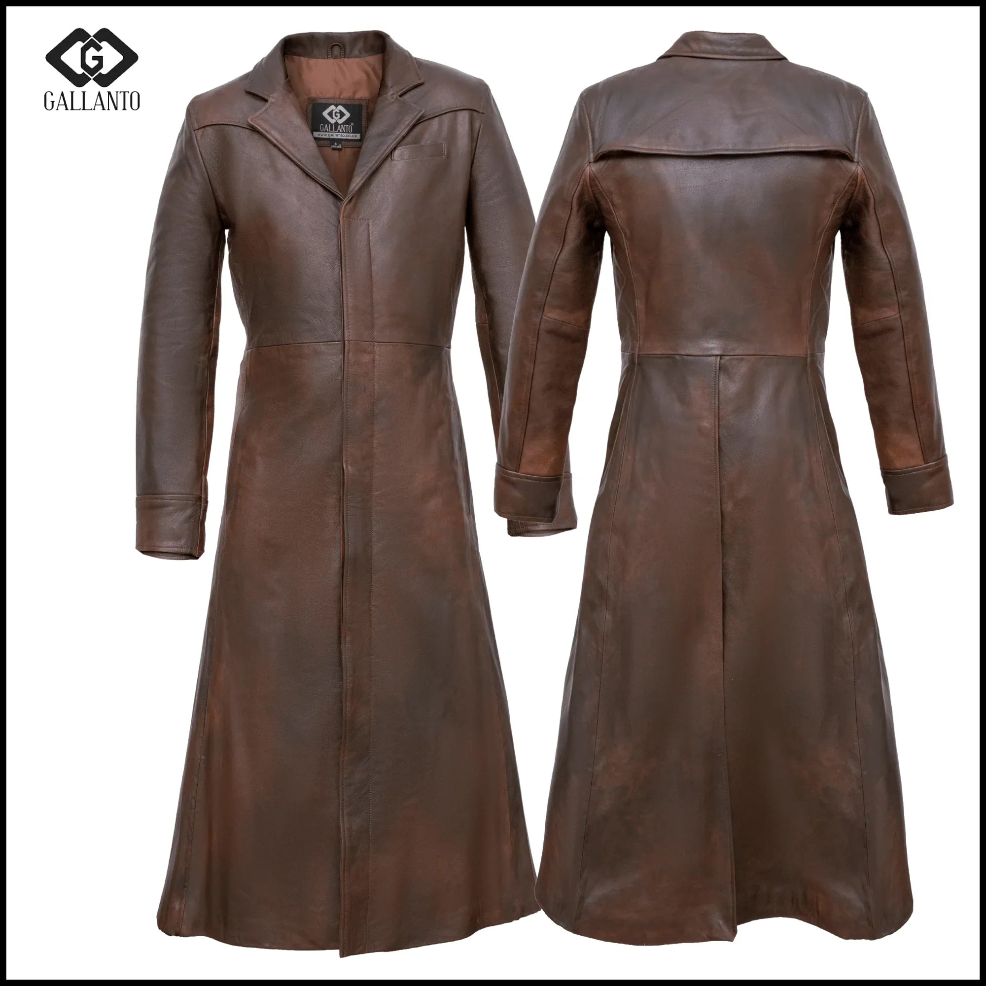 Matrix Neo Black Leather Trench Long Coat - Men's Long Trench Coat Got ...