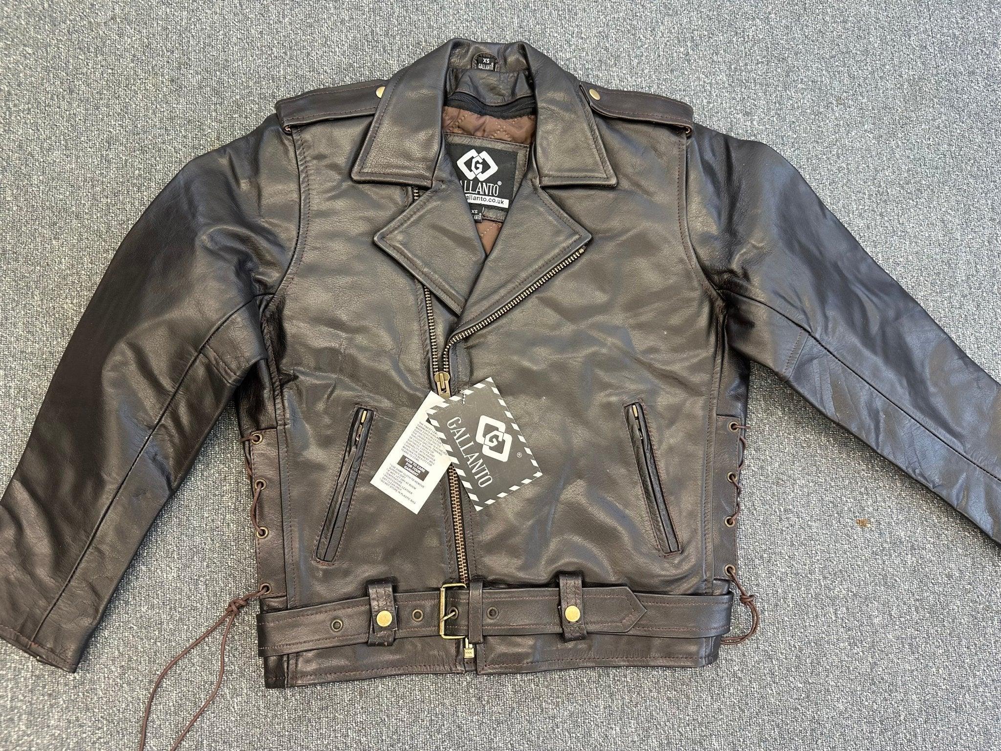 Men's BrownLeather Brando Motorcycle Riders Jacket Full Belt – Vintage ...