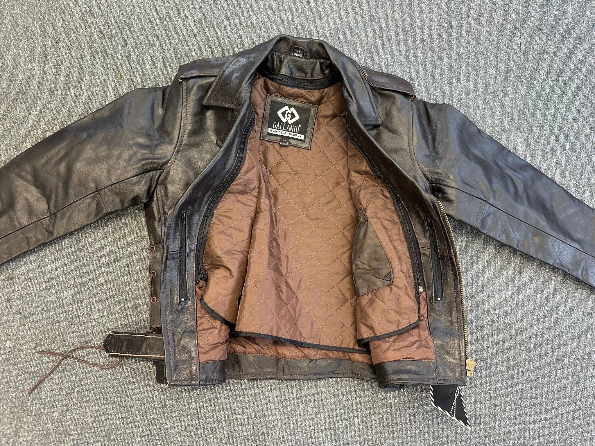 Men's BrownLeather Brando Motorcycle Riders Jacket Full Belt – Vintage ...