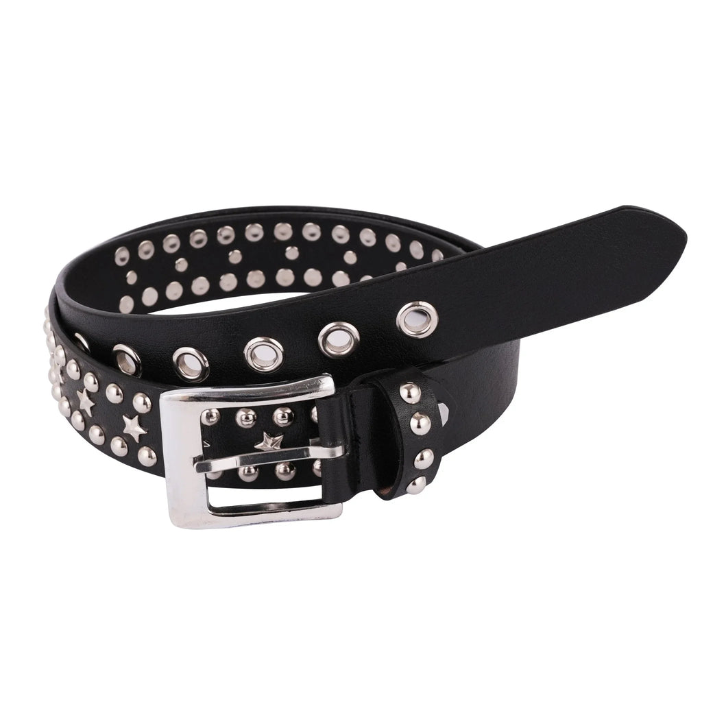 Stars Studded Genuine Leather Belt Punk Rock Gothic Style – Vintage Leather