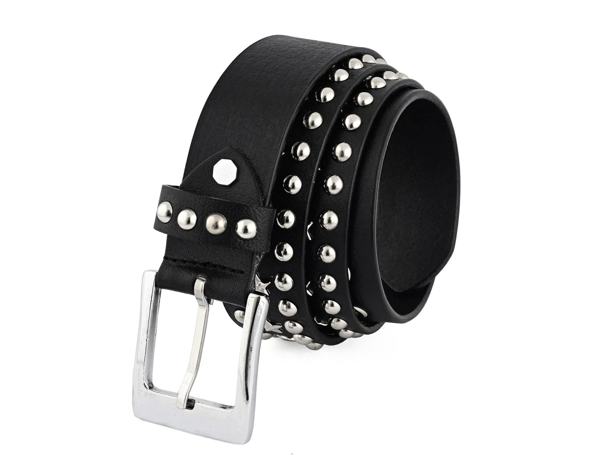 Stars Studded Genuine Leather Belt Punk Rock Gothic Style – Vintage Leather