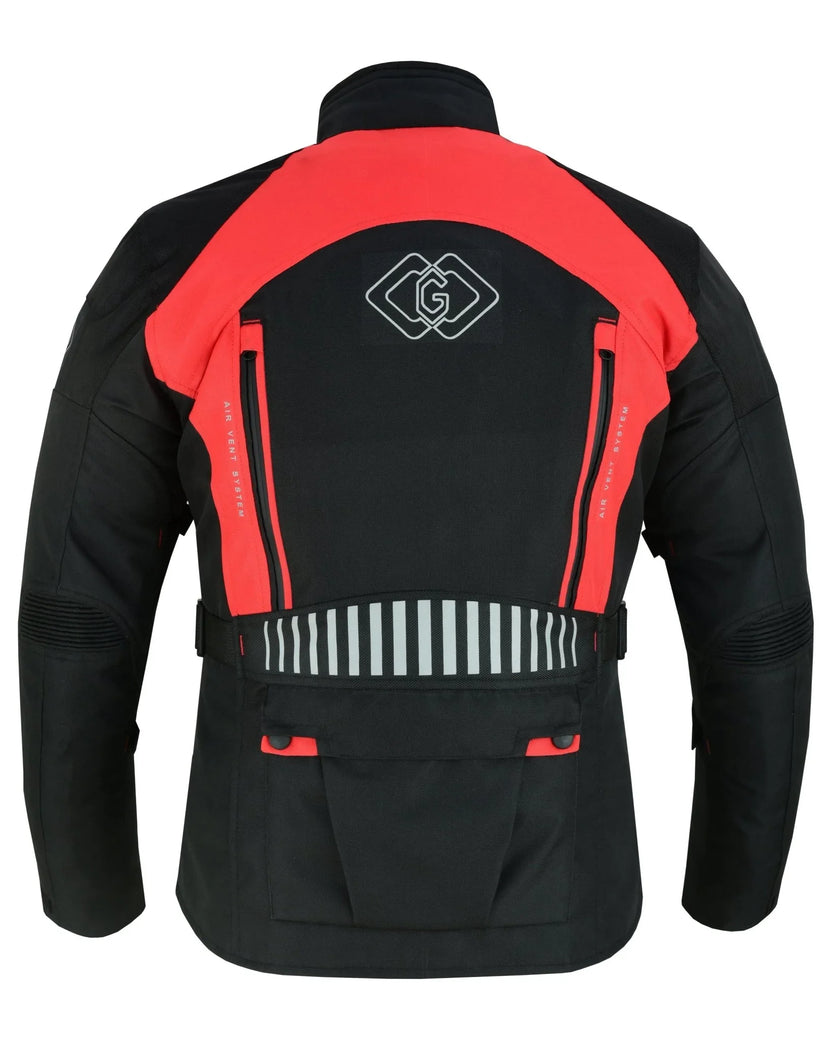 Black & Orange Biker Textile Long Motorcycle Jacket Biker CE Armours ...