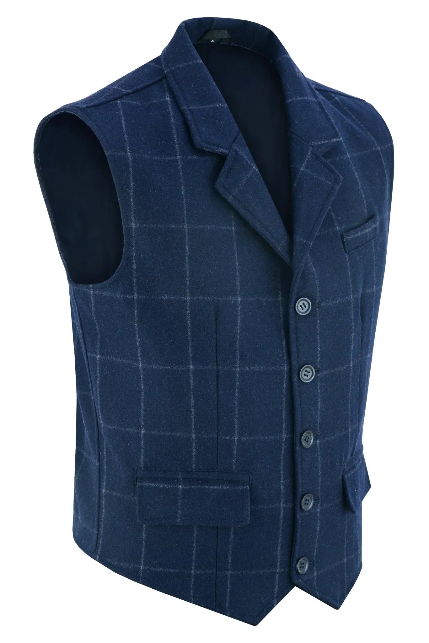 Mens Blazer Style Formal Check Suit Waistcoat Vest Tweed Wool – Vintage ...