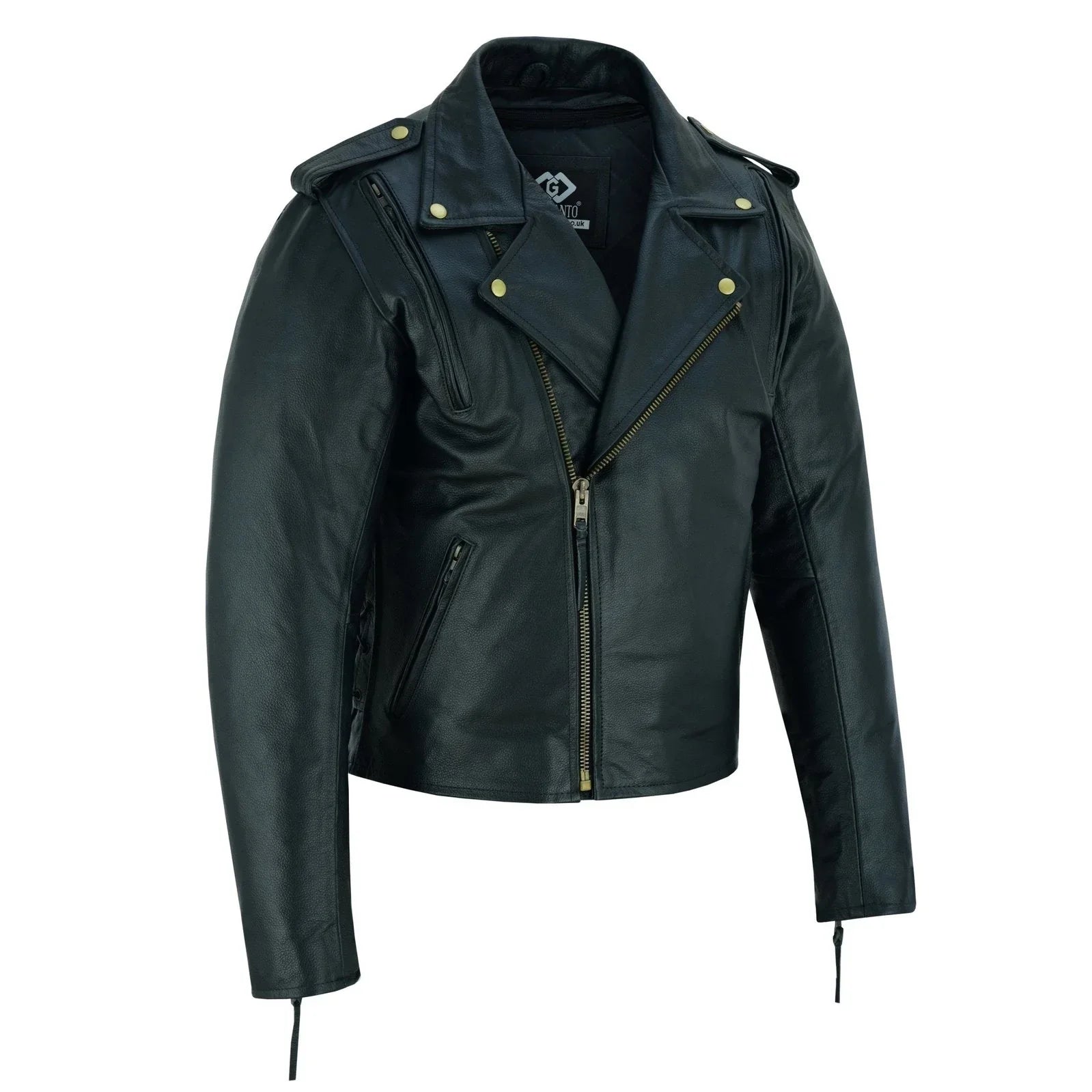 Men's Cool Rider Black Vented Premium Leather Motorcycle Jacket ...
