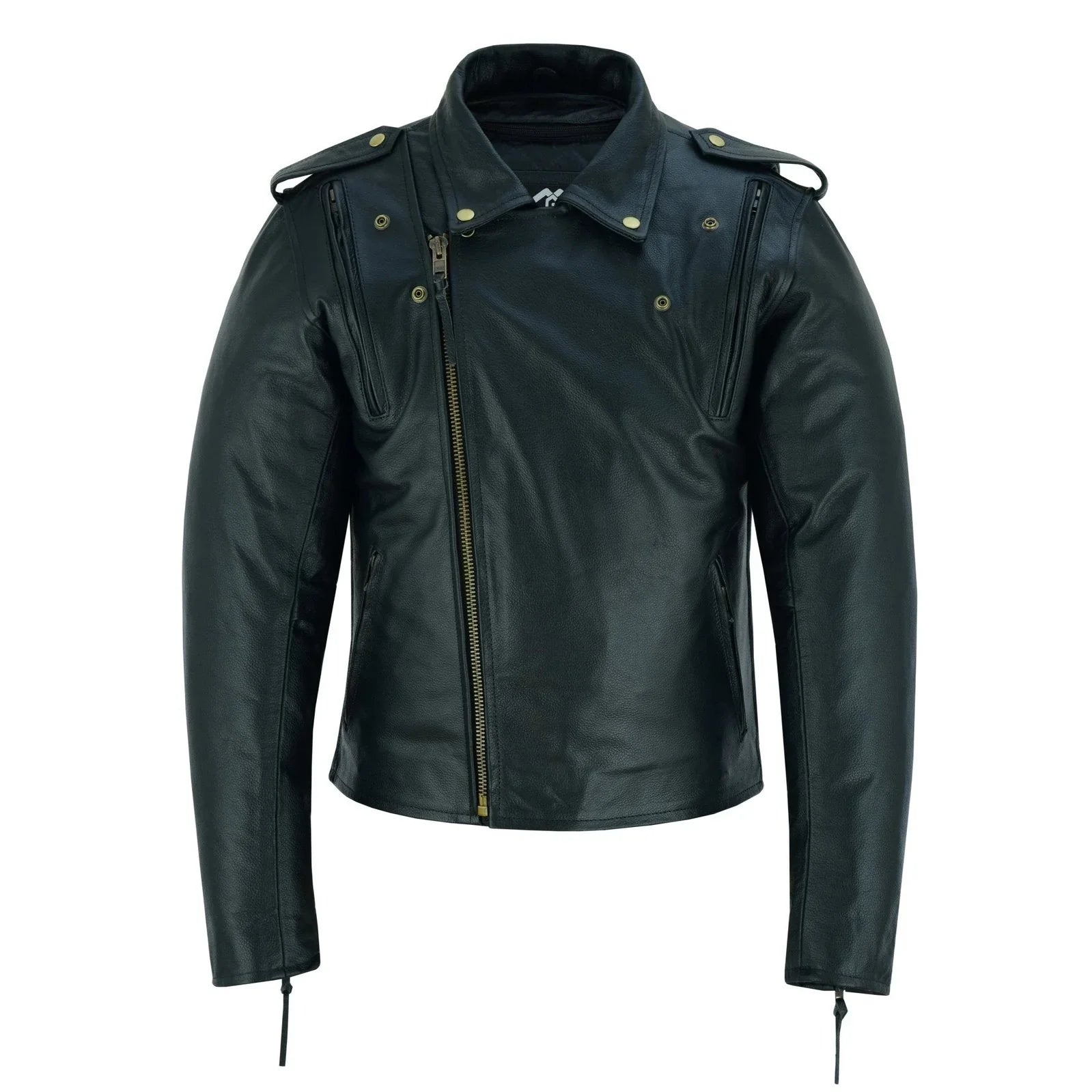 Men's Cool Rider Black Vented Premium Leather Motorcycle Jacket ...