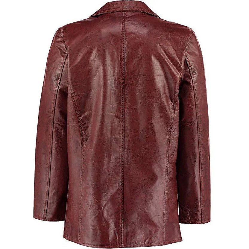 Men's Max Payne Wine Red Leather Coat – Vintage Leather