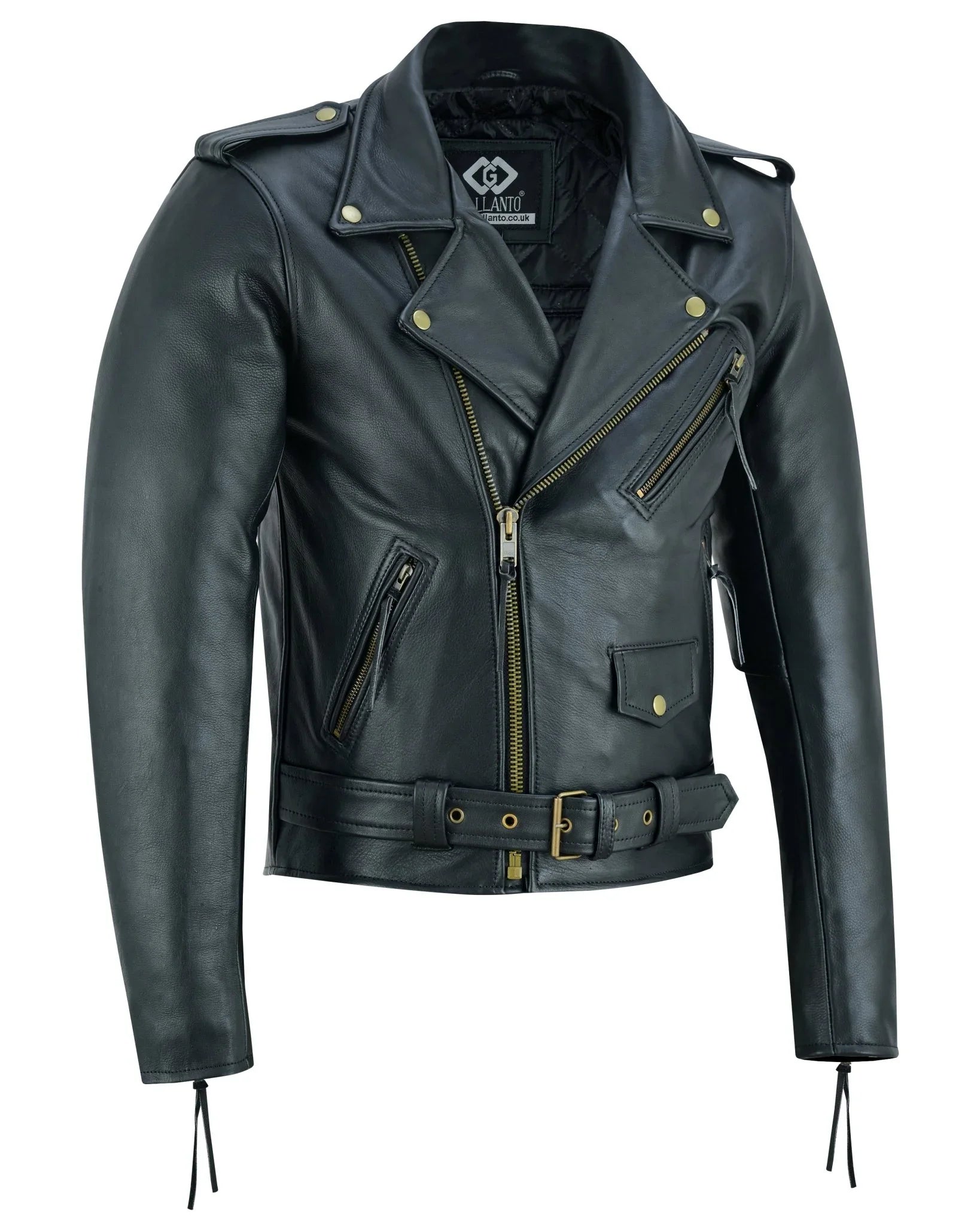Premium Leather Terminator Marlon Brando Biker Motorcycle Jacket ...