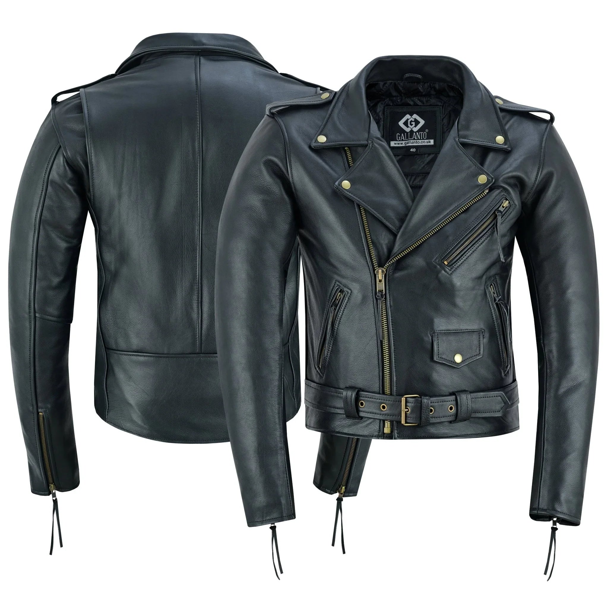 Premium Leather Terminator Marlon Brando Biker Motorcycle Jacket ...