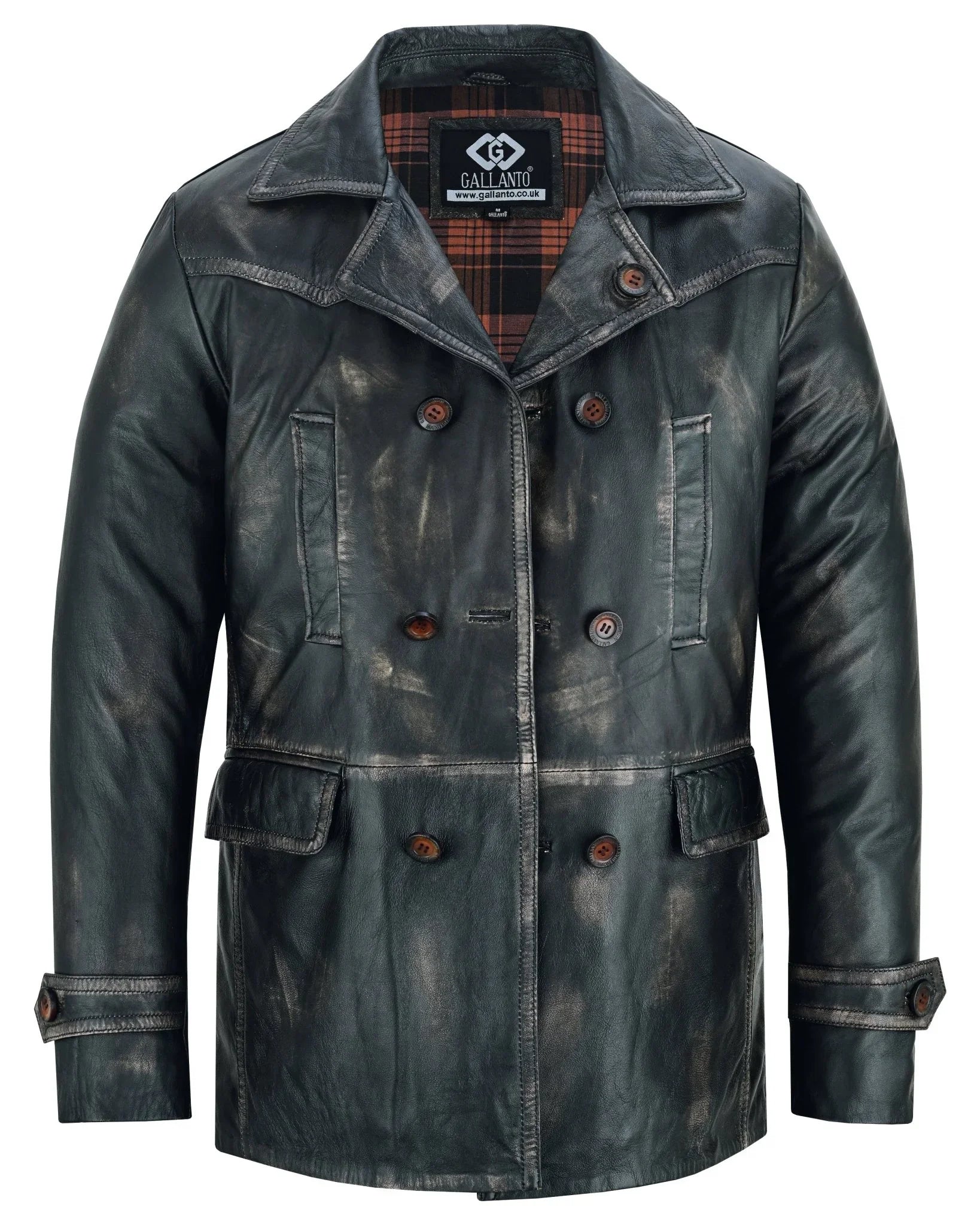 Vintage Brown Men's Leather Jacket - Double Breasted Dr. Who Kriegsmar ...