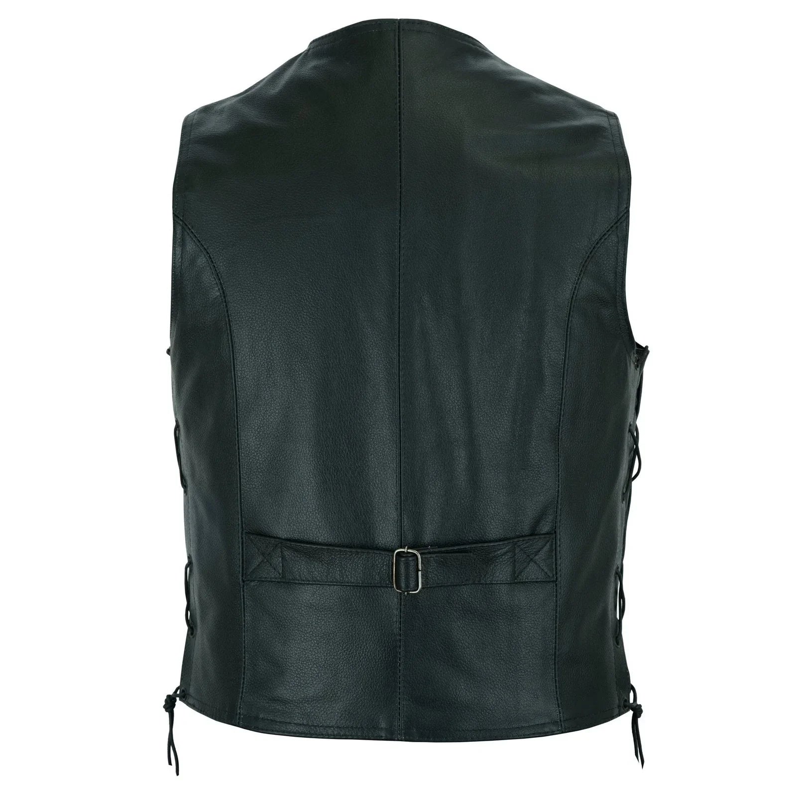 Vintage Brown Side Lace Biker Leather Waistcoat Vest for Sale – Vintage ...