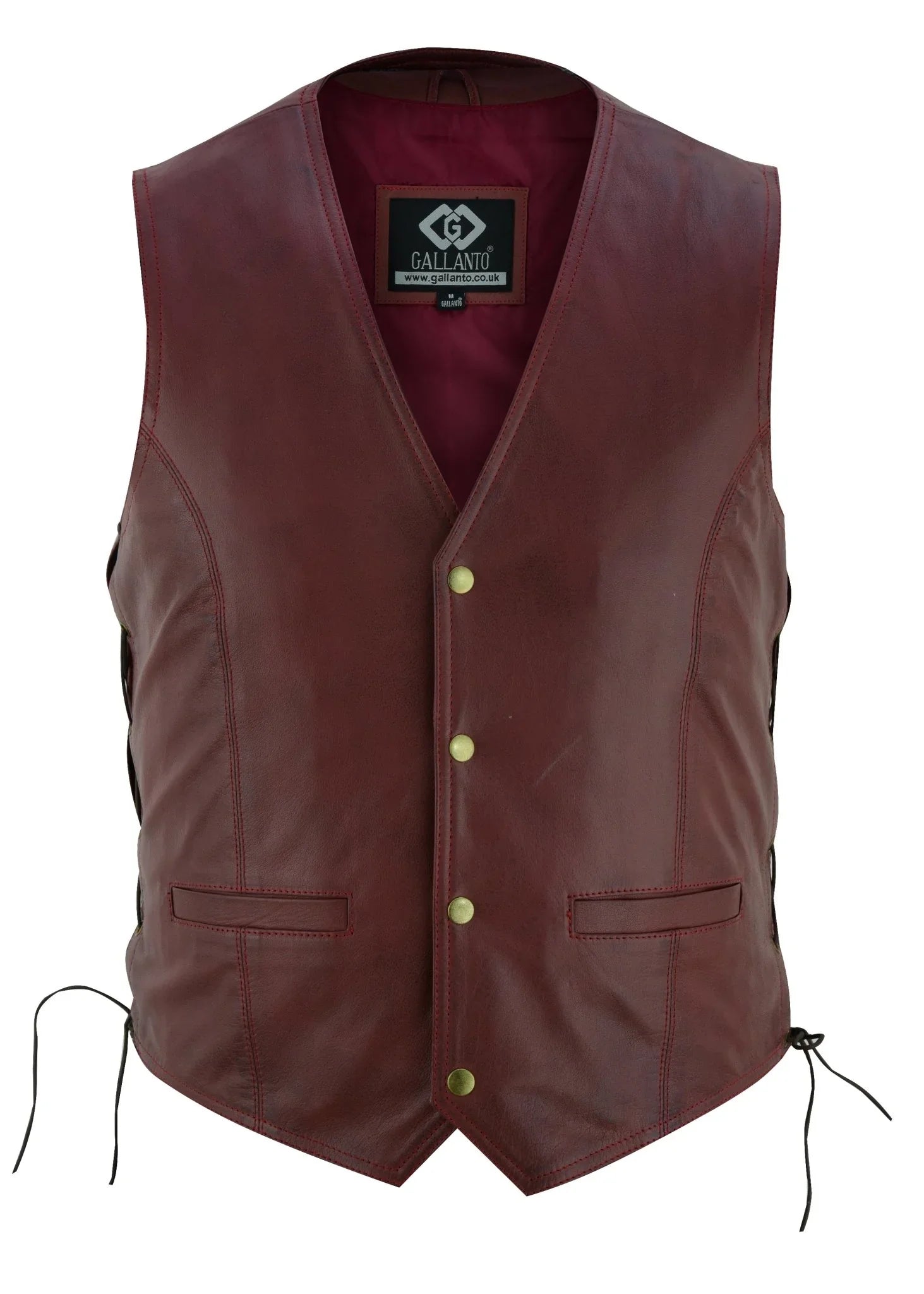 Vintage Brown Side Lace Biker Leather Waistcoat Vest for Sale – Vintage ...